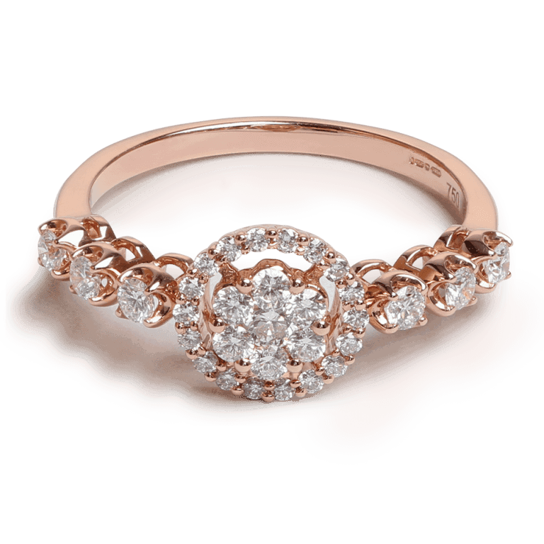 18ct Rose Gold Diamond Ring - £1495.00 (SKU:25702)