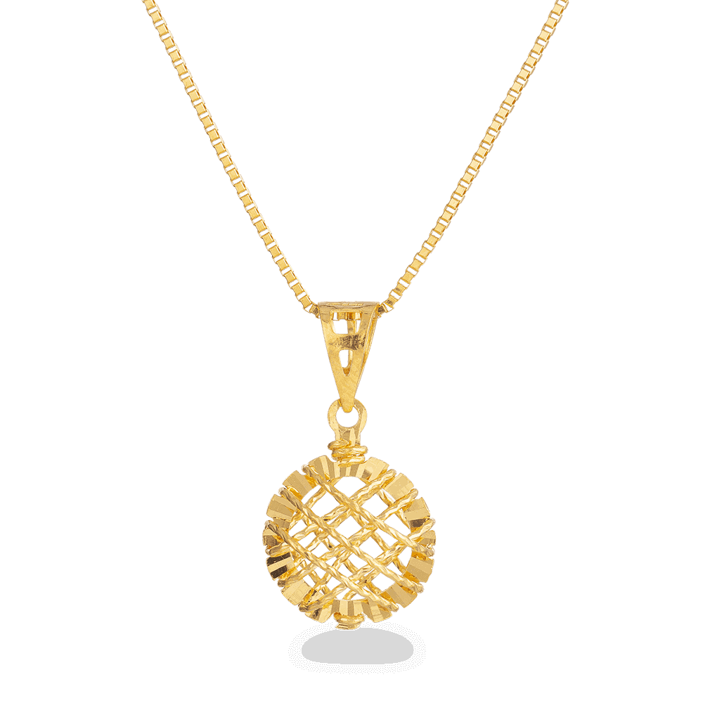 22ct Gold Round Shaped Pendant - £150.00 (SKU:42677)
