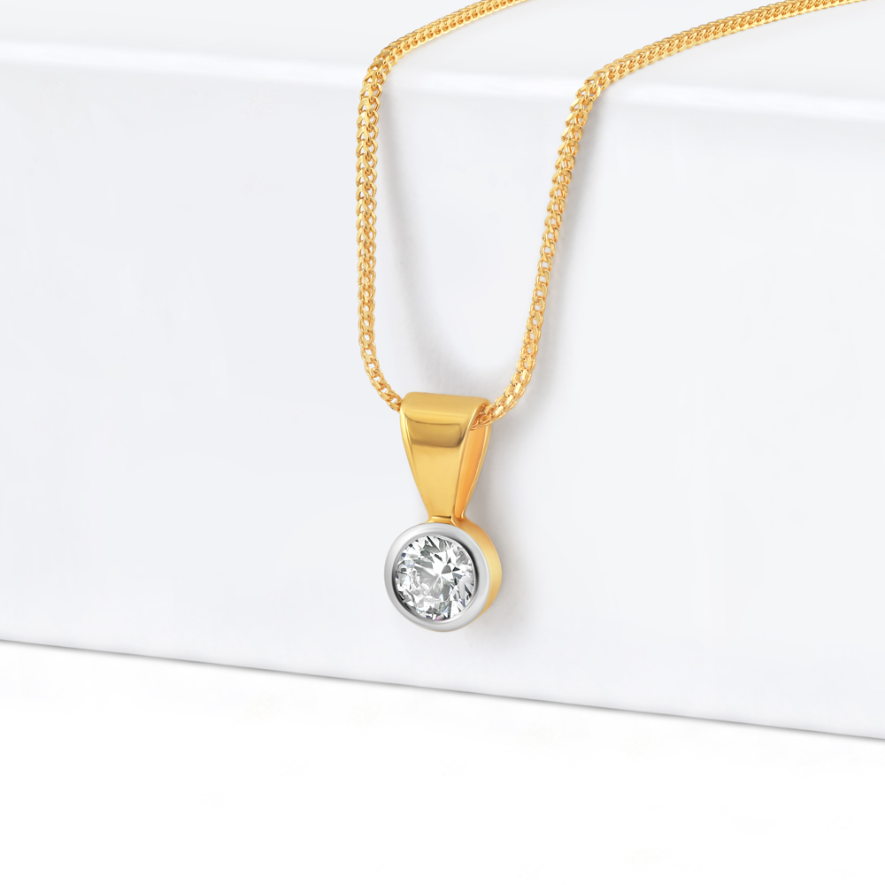 Single Stone Pendant Necklace | Gold Pendant UK