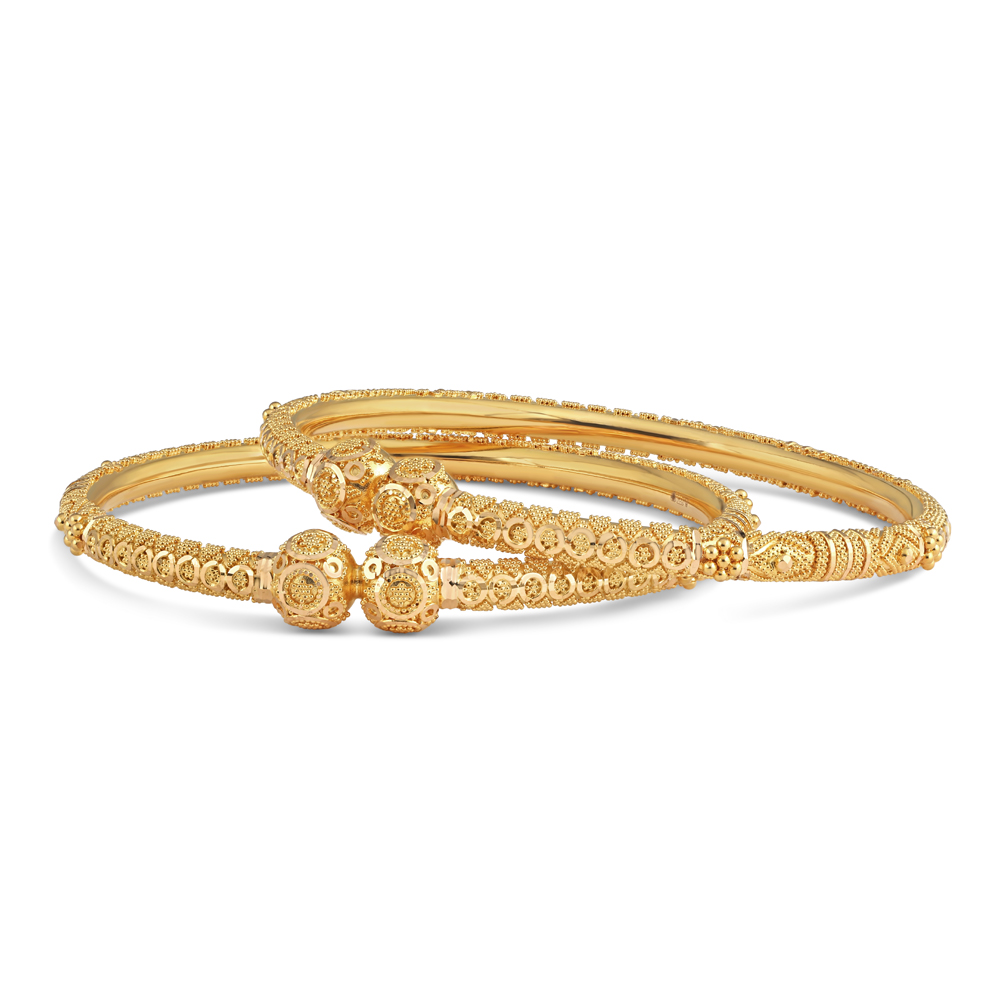 Gold Ornate Kada für Frauen Online | PureJewels