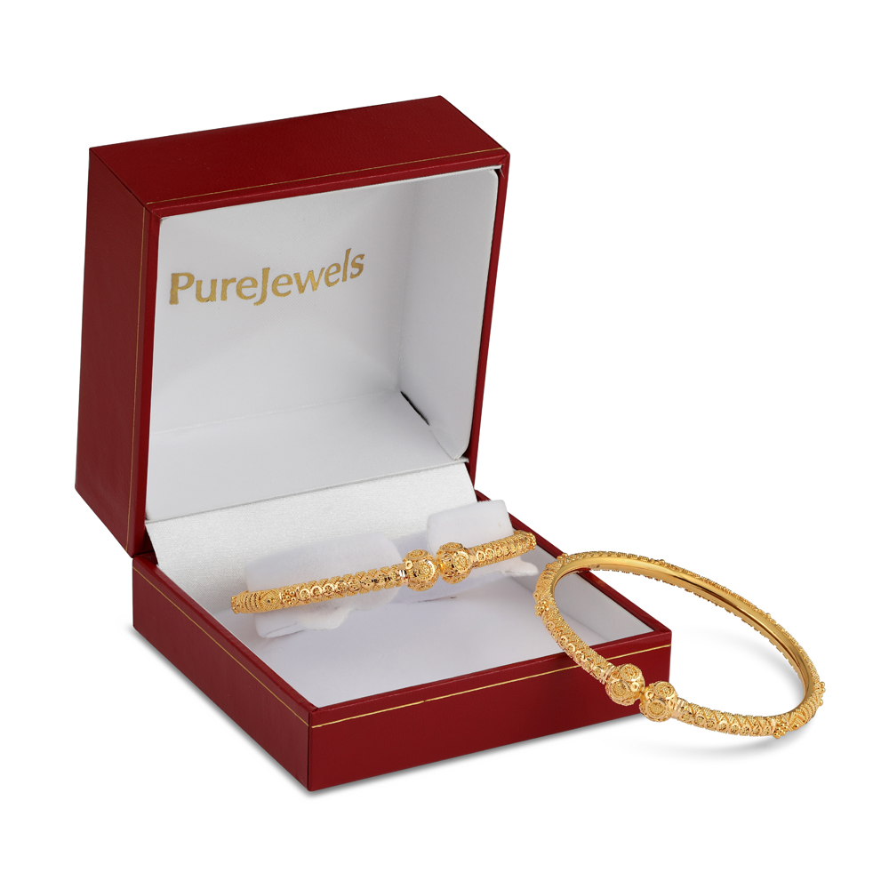 Gold Ornate Kada für Frauen Online | PureJewels