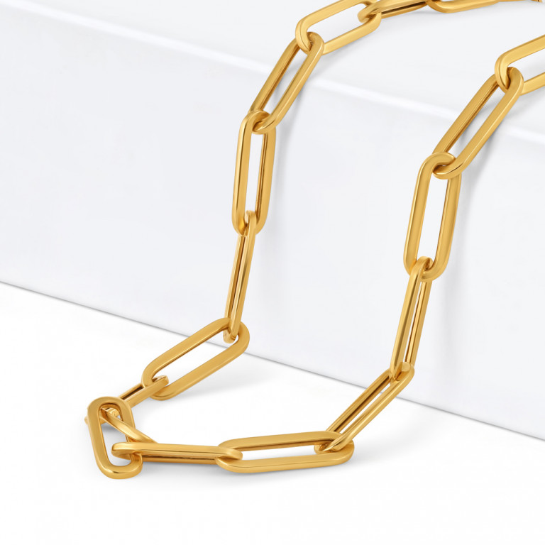 Rectangular Link 22ct Gold Chain Necklace | PureJewels UK