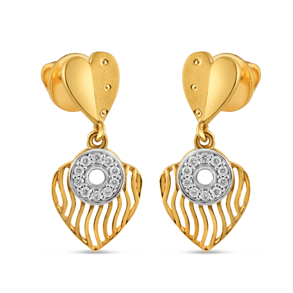 22ct Gold Heart Drop Earrings Online | PureJewels UK