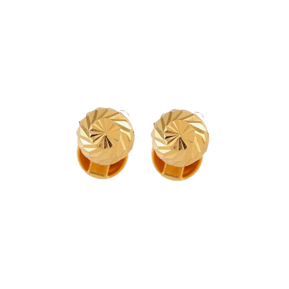 24ct Gold Round Stud | Gold Earring | Purejewels UK