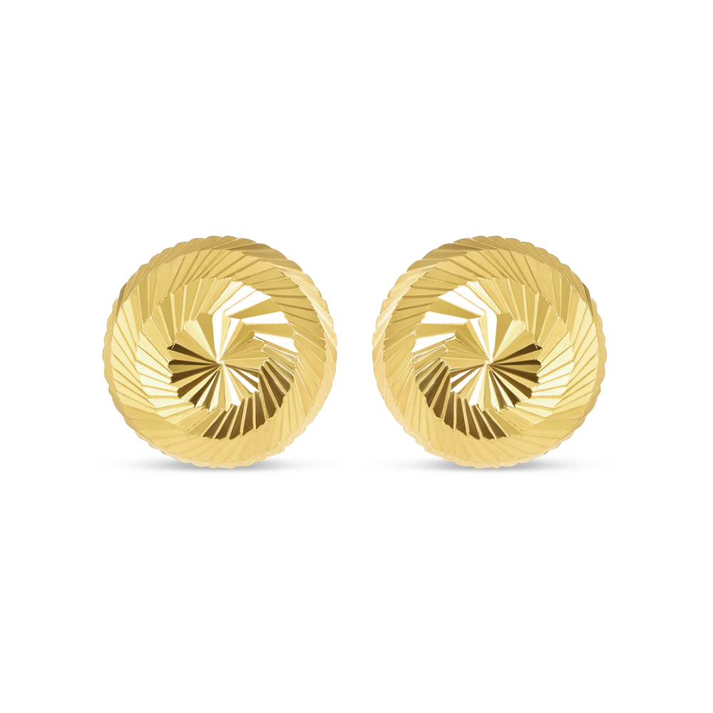 Solid Gold Round Stud Earring for Women in 22ct | Purejewels UK