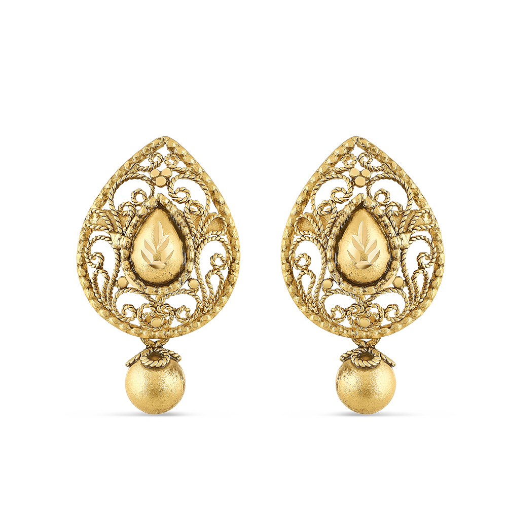 Antique Stud Earring in 22 carat Gold | PureJewels UK