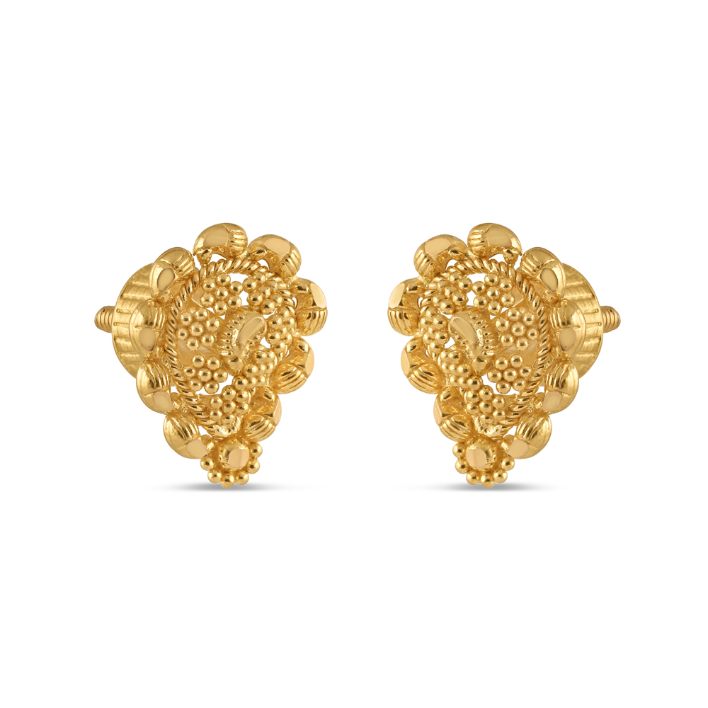 22ct Traditional Keri Design Gold Stud | PureJewels UK
