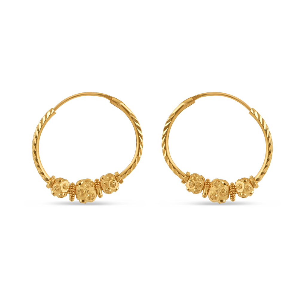 22ct Gold Hoop Earrings - Stylish & Elegant Jewellery for Women