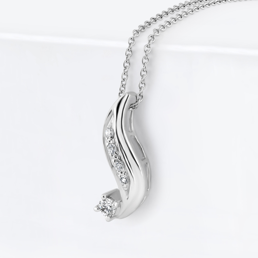 18ct Pendant White gold pendant with Diamond | PureJewels UK