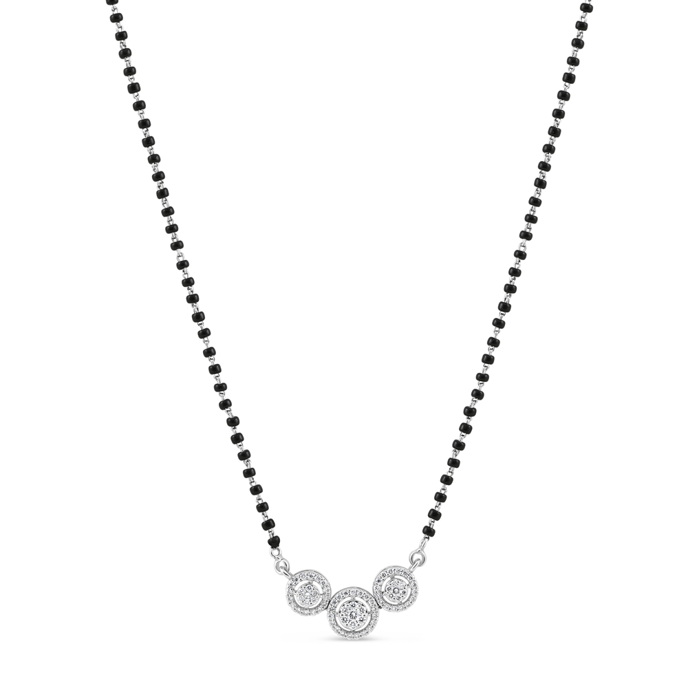 18ct White Gold Mangalsutra with Diamond at PureJewels