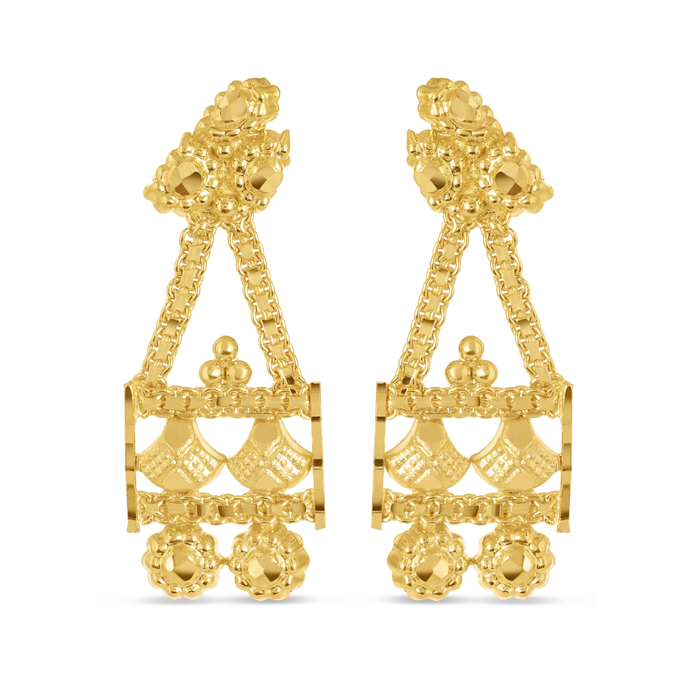 22ct Gold Drop Earring | Jali Filigree Collection at Purejewels