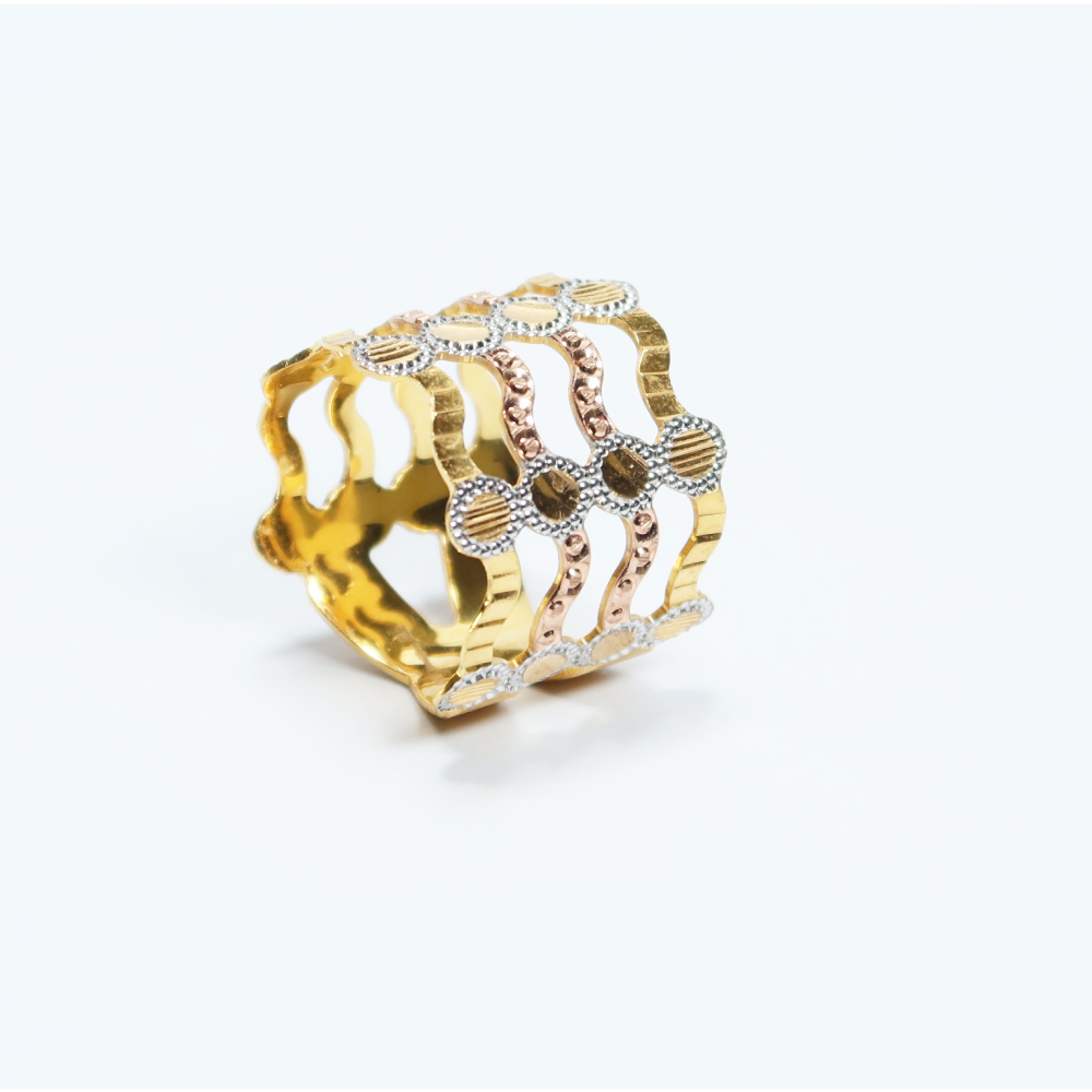 22k Gold Ring with Rhodium and Rose Gold finish | Gold Ring