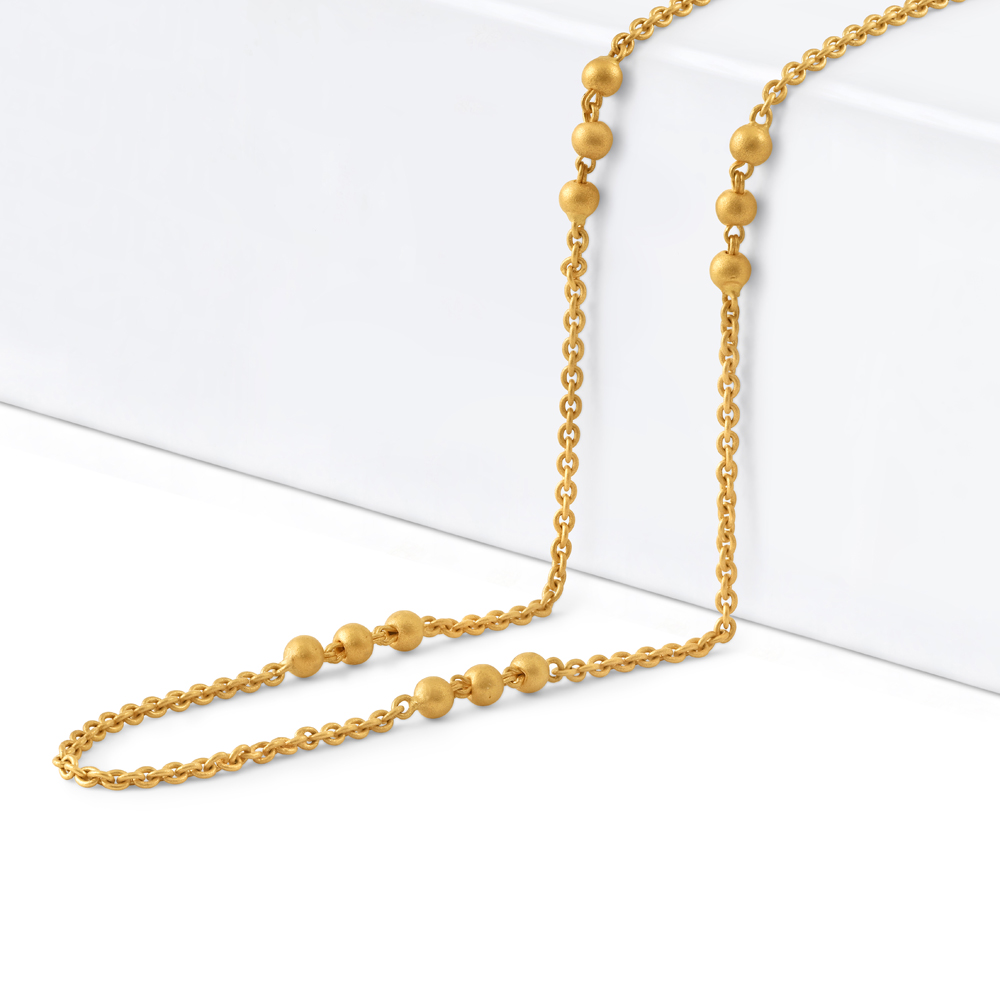 22ct Gold Chain with Gold Beads | purejewels.com