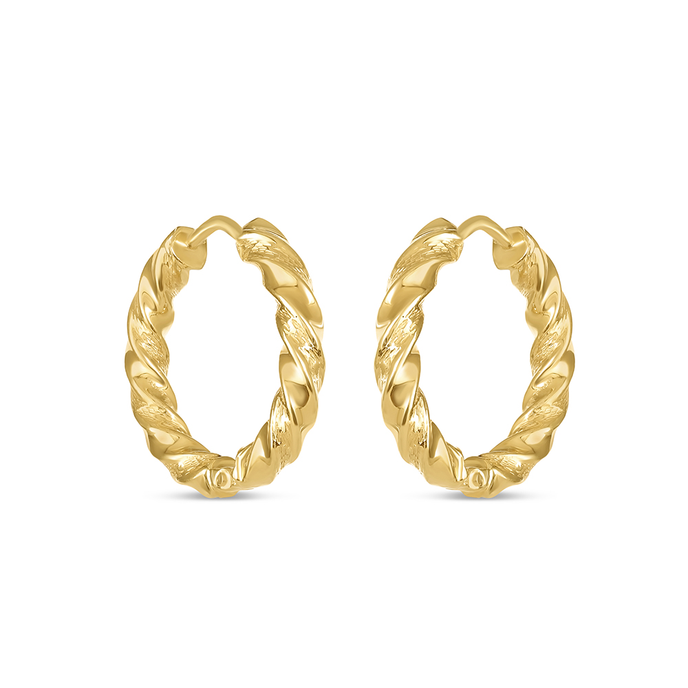 22ct Gold Plain Hoop Earring | 3.7 mm | PureJewels UK