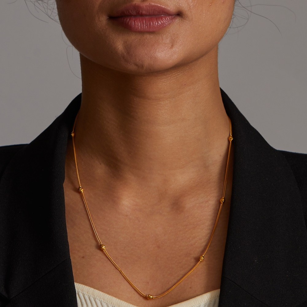 Beaded Choker Chain in 22ct Gold | PureJewels.com