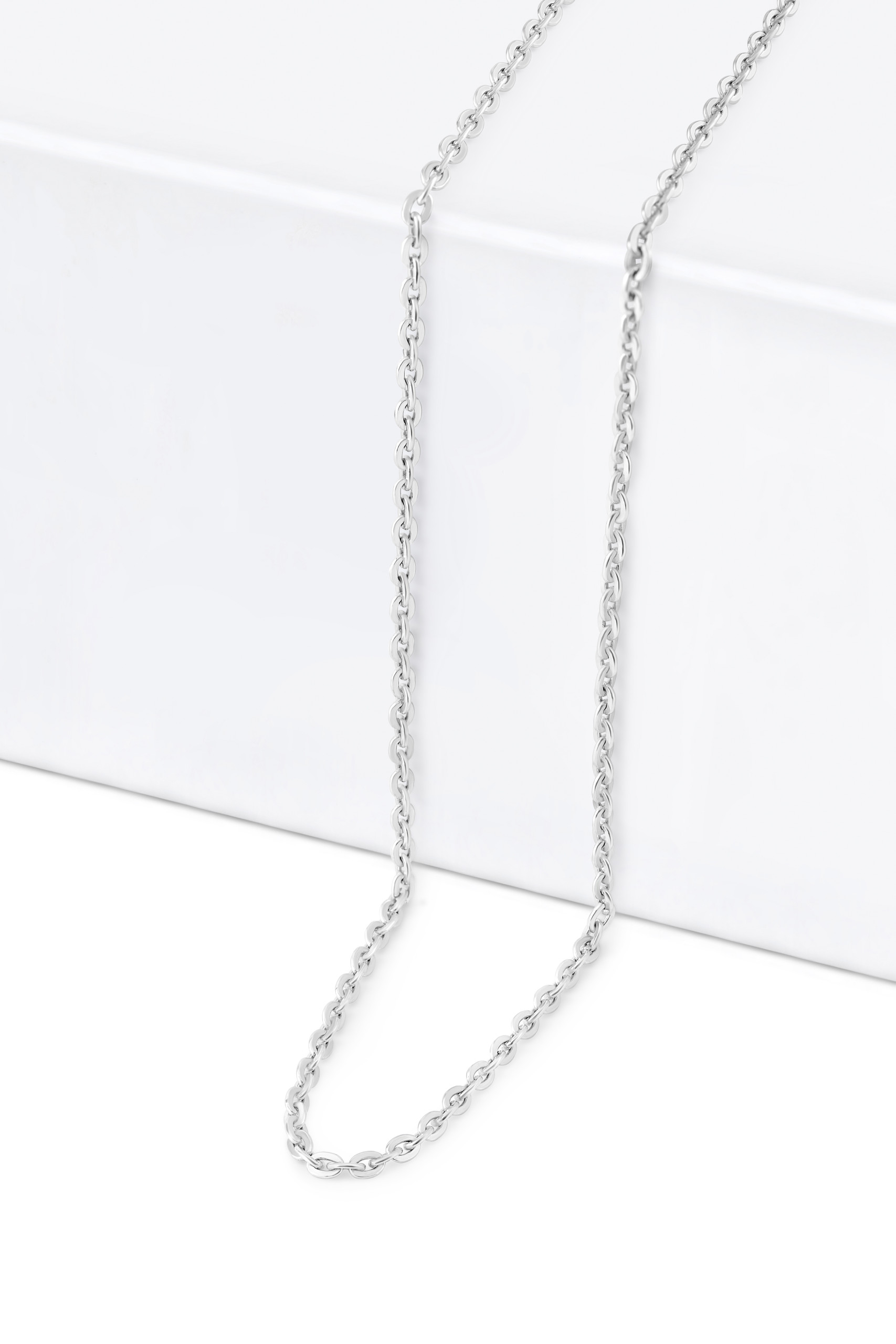 Platinum Link Chain | 16 Inches | PureJewels UK