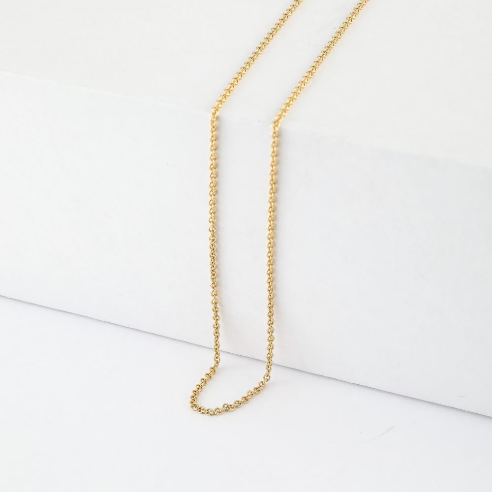 18ct Yellow Gold Chain 17.5" with Adjustable Link | PureJewels