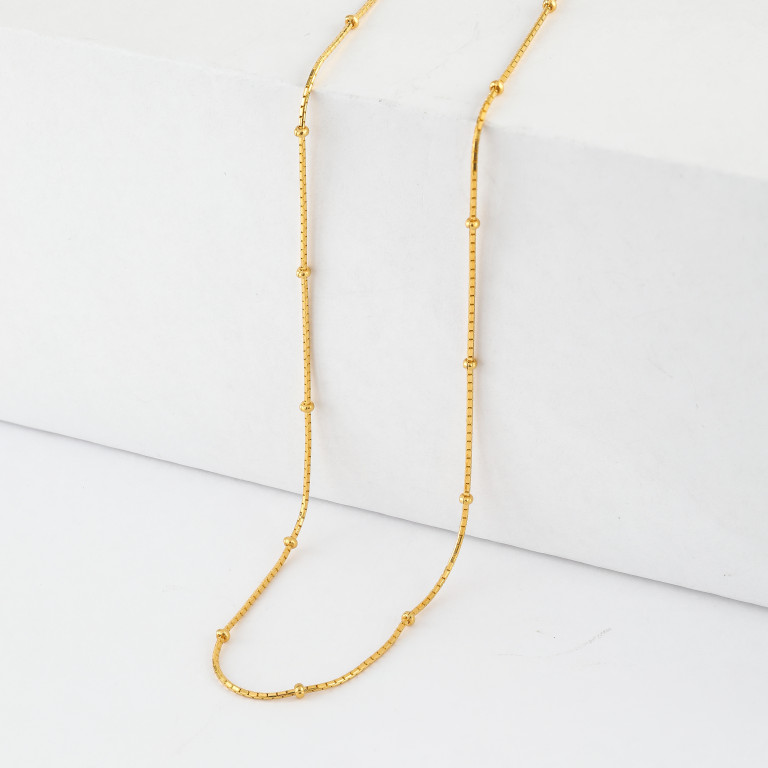 22ct Gold Bead Chain in 20 inches | PureJewels UK