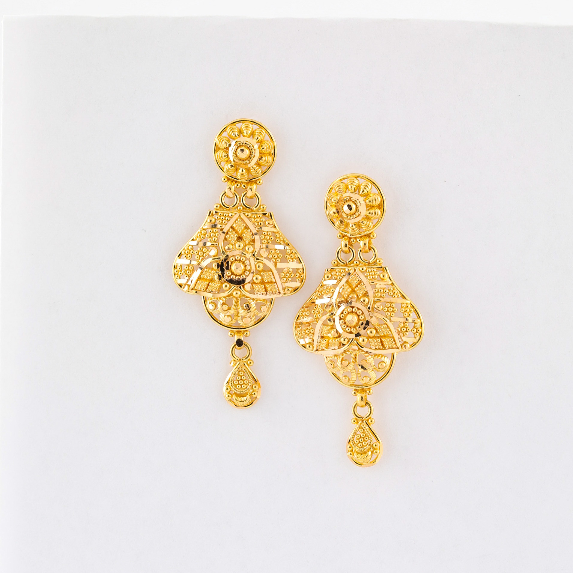 Filigree Earring in 22carat Gold | PureJewels Uk