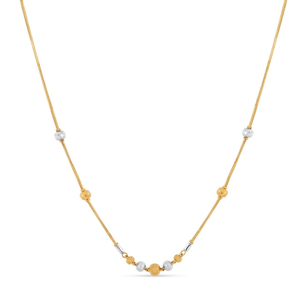 22ct Gold Beaded Chain | 18 Inches | PureJewels UK