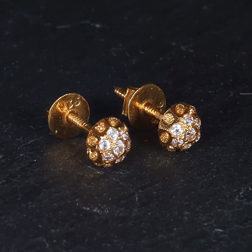 22ct Gold Fancy Stud with CZ Stone | PureJewels UK