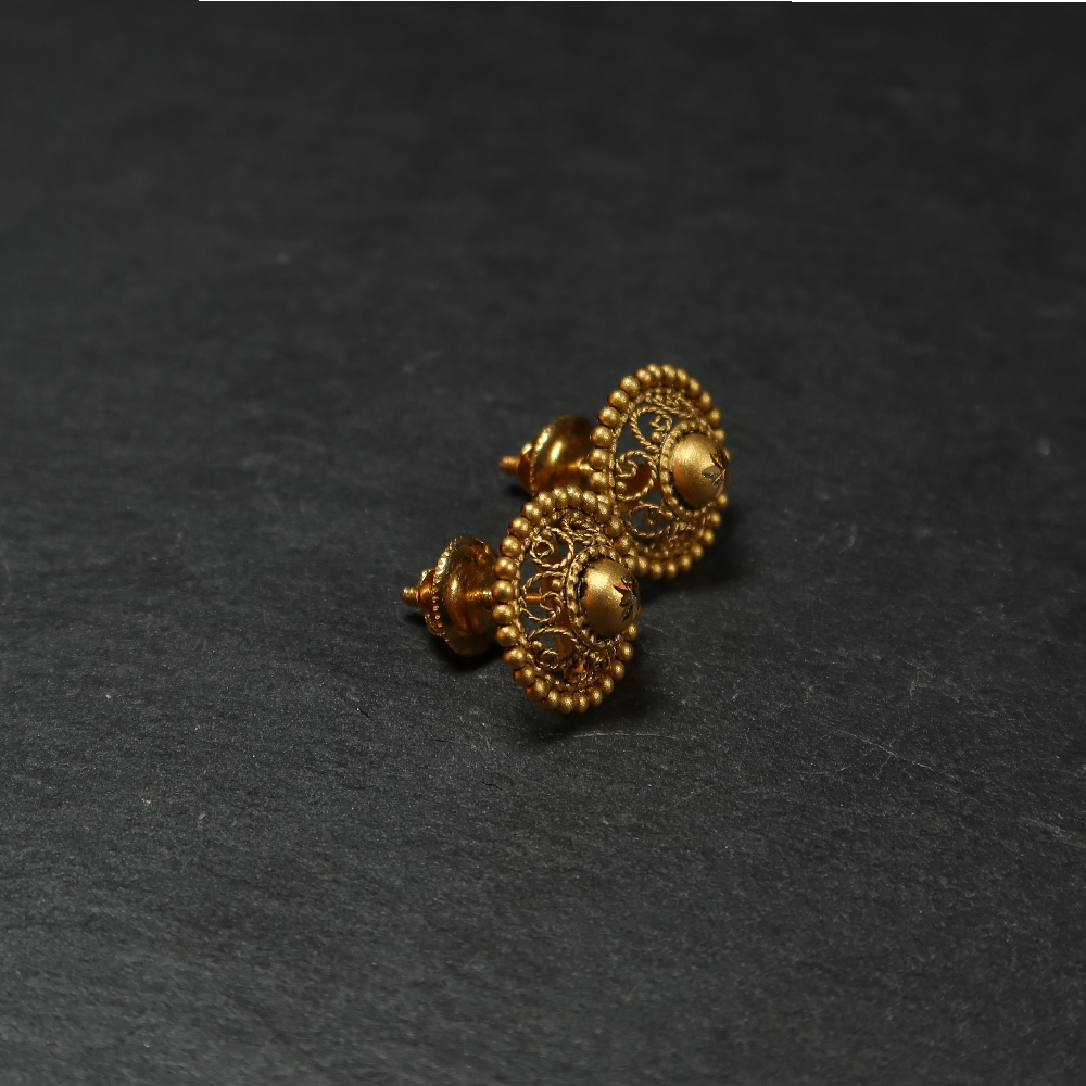 Shop 22ct Gold Antique Finish Stud in 12mm | PureJewels