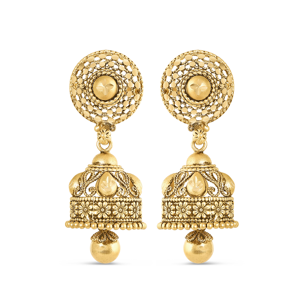 22ct Gold Armari Jhumkha Earring | PureJewels UK