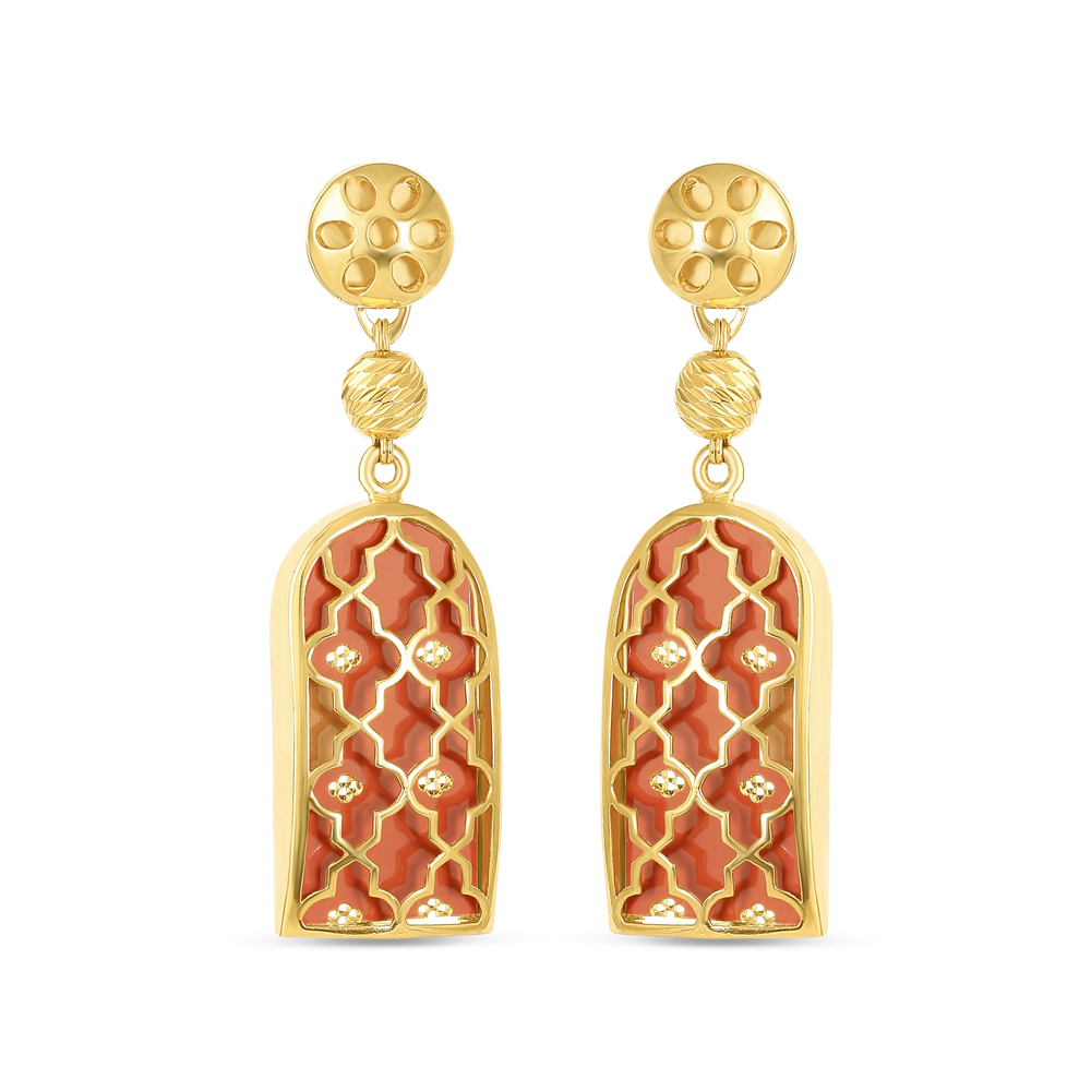 Enamel Reversible Earring in 22ct Gold | PureJewels UK