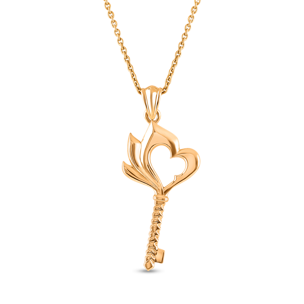 Heart Key Pendant in 22ct Sunrise Gold | PureJewels UK